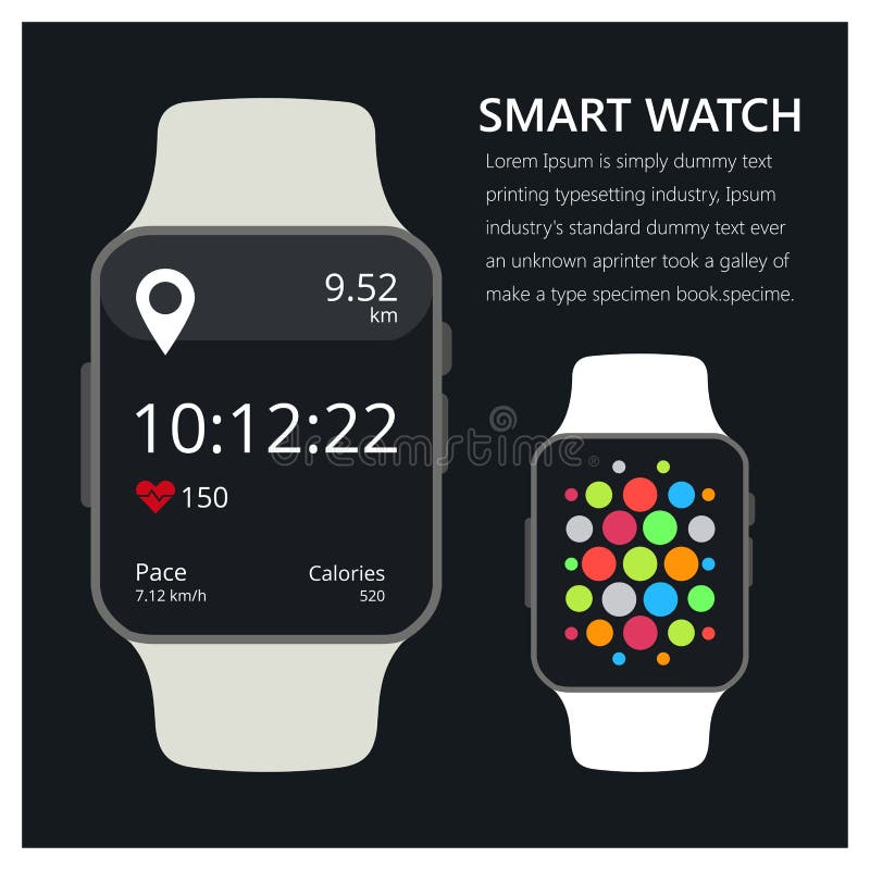 Smart Watches Creative Design with Typography Vector Stock Vector ...