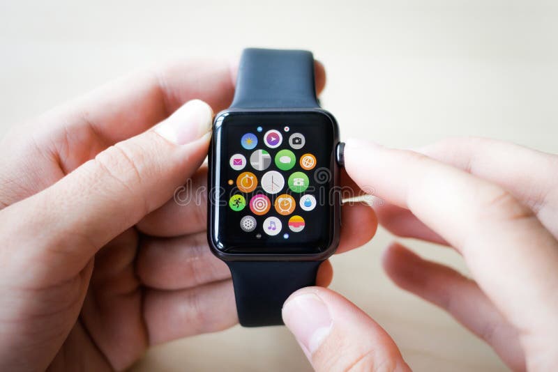 Smart Watches in the Hands of Stock Photo - Image of mobile, business ...