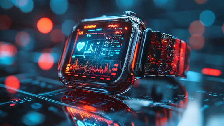 Smart Watches with a Sense of Future Technology Stock Illustration ...