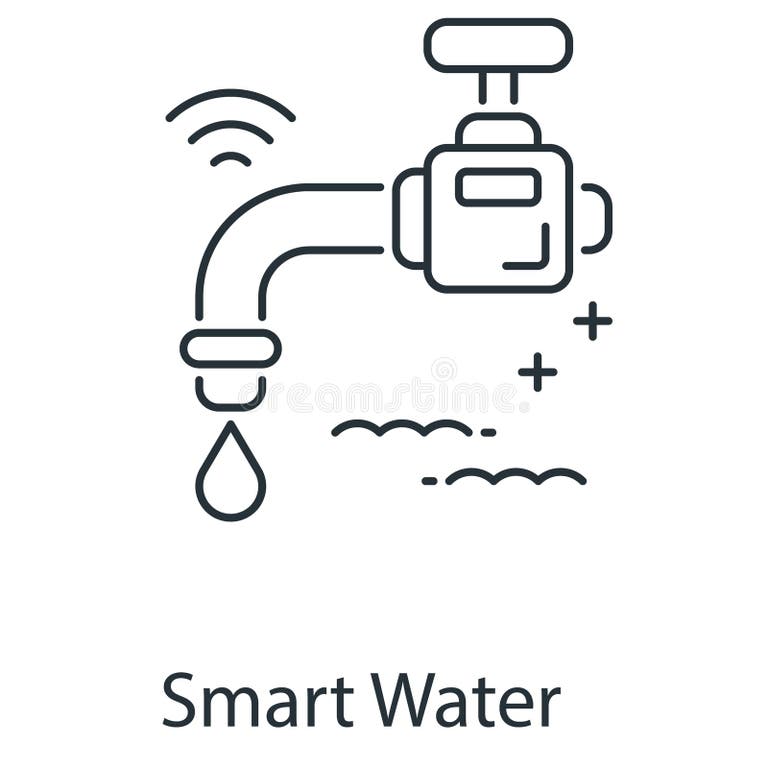 Smart Water Icon. Vector Design Stock Illustration - Illustration of icons, graphic: 392798646
