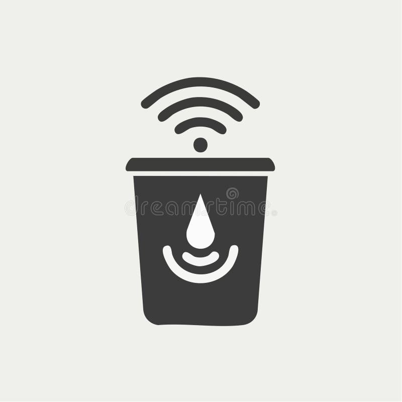 Smart Water Level Sensor Icon for IoT Technology Stock Image ...