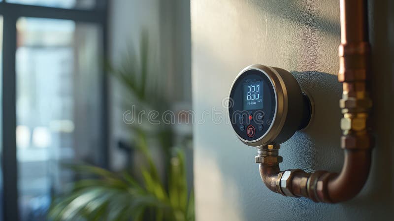 Smart Water Meter Technology Digital Display Mounted Indoors for Modern ...