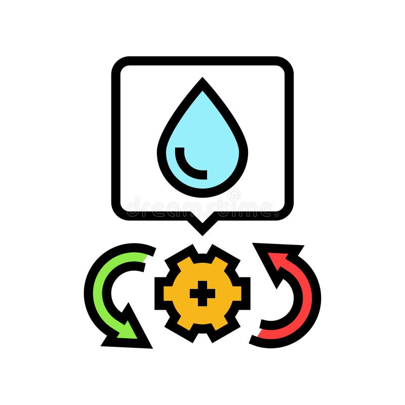 Smart Water Usage Water Saving Color Icon Vector Illustration Stock ...