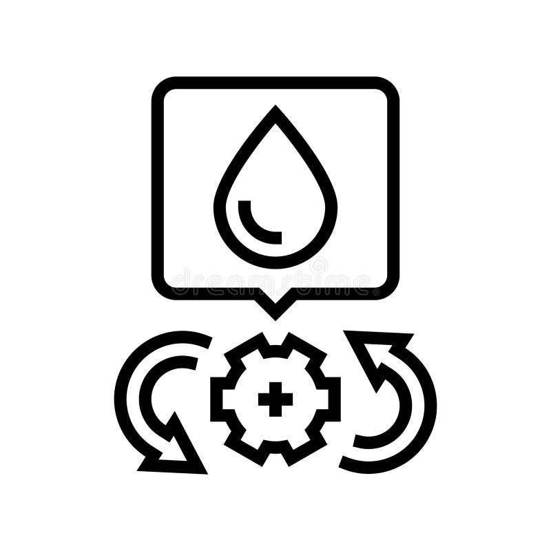 Smart Water Usage Water Saving Line Icon Vector Illustration Stock ...