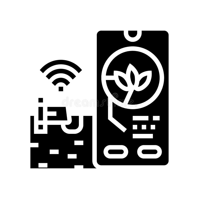 Smart Watering System Glyph Icon Vector Illustration Stock Illustration ...