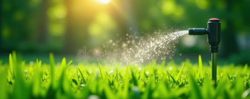 Smart Watering System on Thriving Green Grass, Efficient, Grass, Garden ...