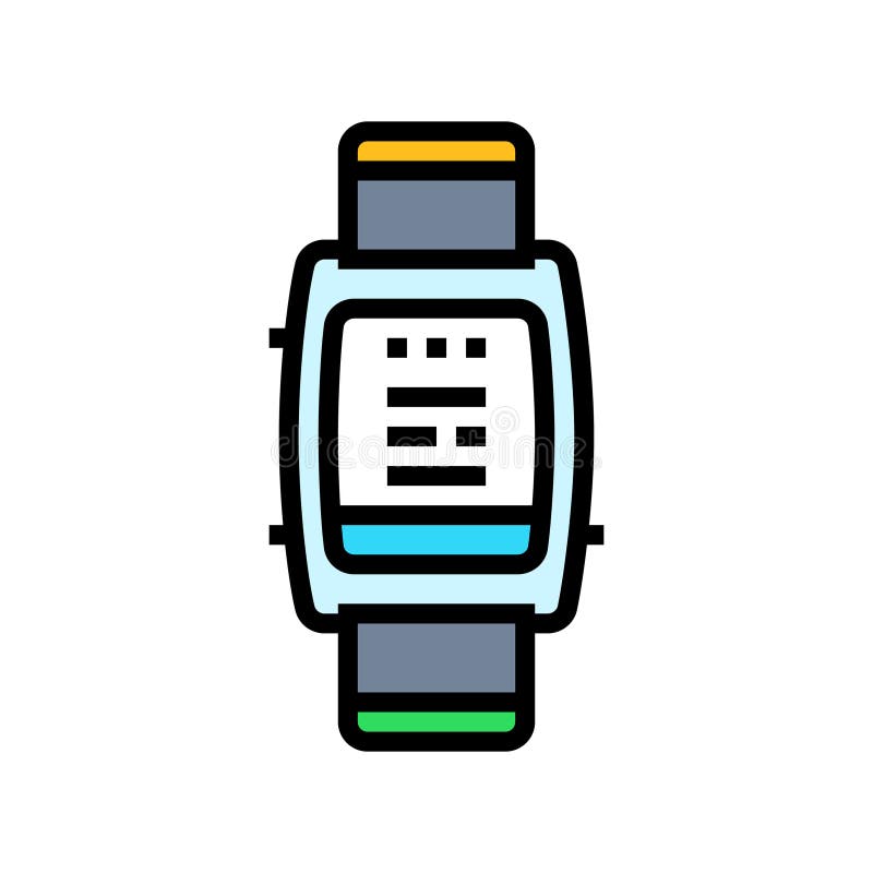 Smart Wearable Device Deep Learning Color Icon Vector Illustration ...