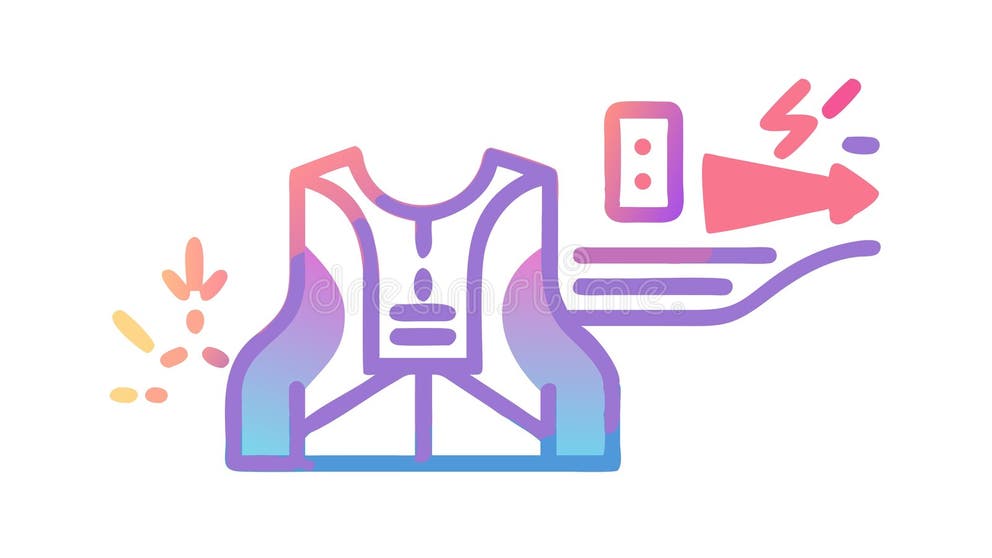 Smart Wearable Vest with Digital Interface, Vector Design Generative AI ...