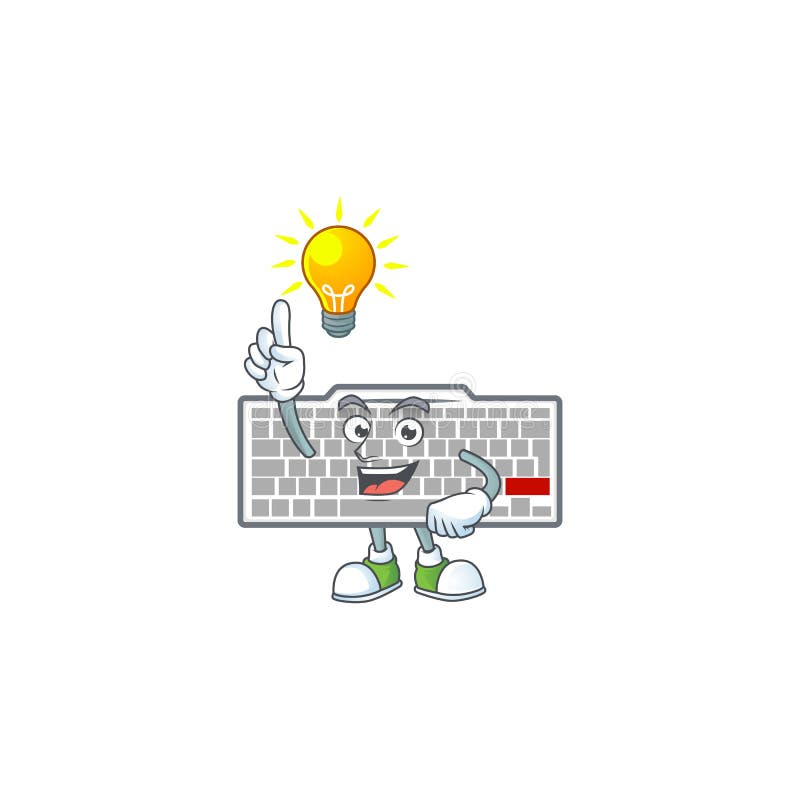 Smart White Keyboard Cartoon Character Has an Idea Stock Vector ...