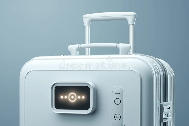 Smart White Suitcase with Digital Lock and Touchscreen Interface for ...