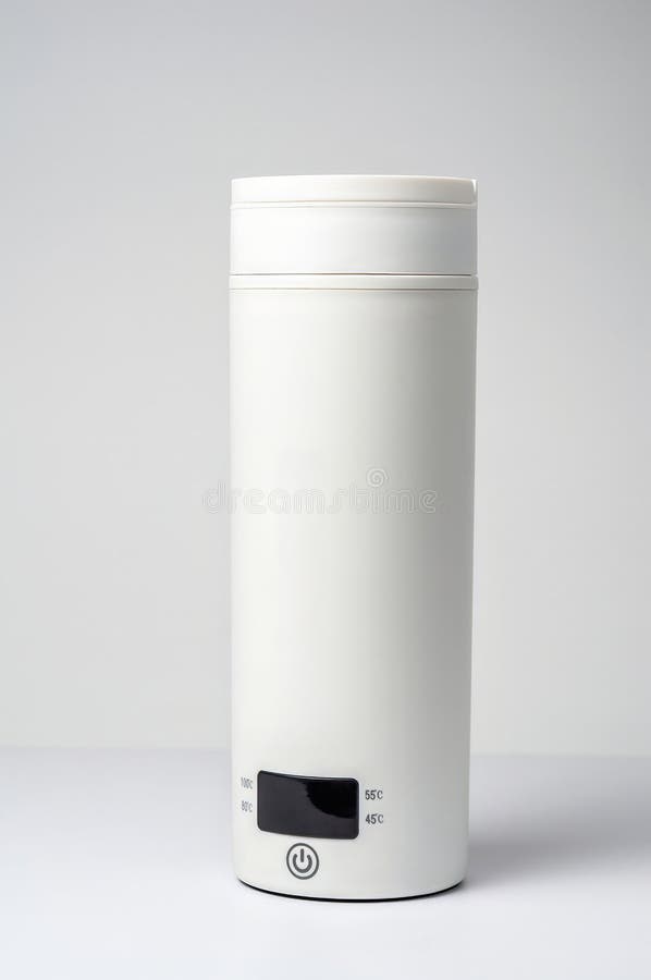A Smart, White Thermos with a Digital Temperature Display, Perfect for ...