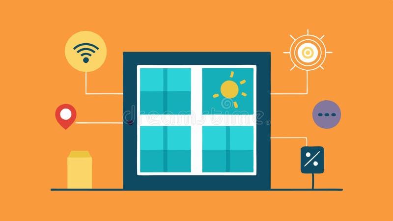 Smart Window Technology an Illustration Featuring a Window with Icons ...
