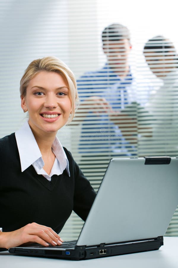 Smart woman stock image. Image of happy, cheerful, executive - 3885311