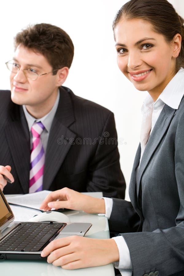 Smart woman stock image. Image of computer, female, employee - 3903455