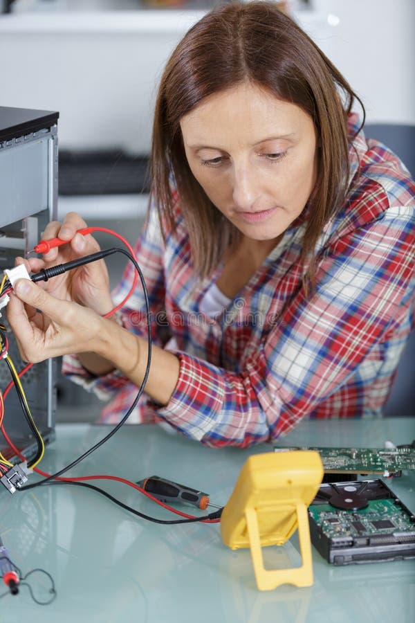 Smart Woman Testing 3d Printing Components Stock Photo - Image of ...