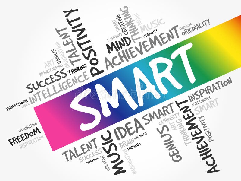 SMART word cloud collage stock illustration. Illustration of background ...
