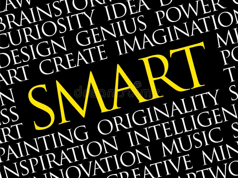 SMART word cloud collage stock illustration. Illustration of cloud ...
