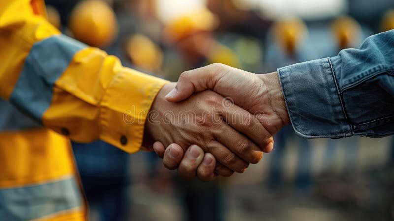 Smart Worker Making Agreement and Shaking Hands with Blurring ...