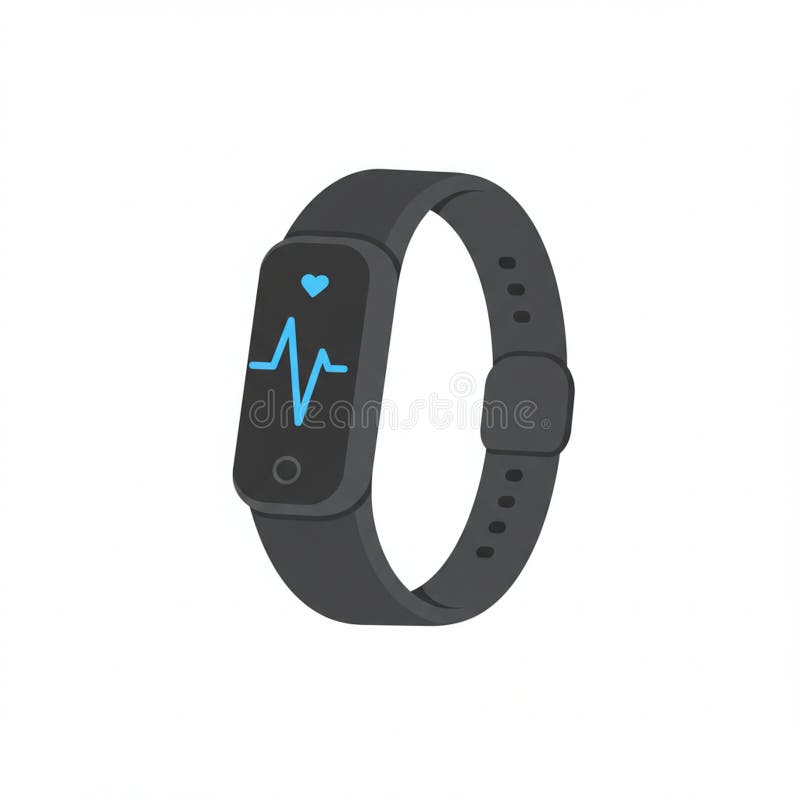 Smart Wristband Featuring a Sleek Black Design, Equipped with a ...