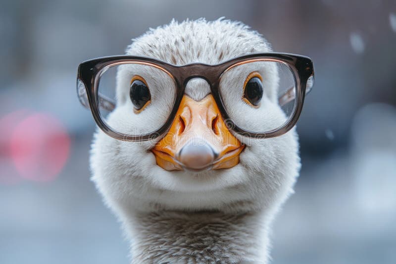 Smart Young Goose Wearing Eyeglasses Posing for Portrait Stock Photo ...
