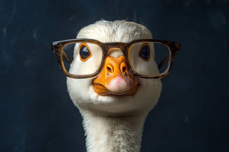 Smart Young Goose Wearing Eyeglasses Posing for Portrait Stock Photo ...
