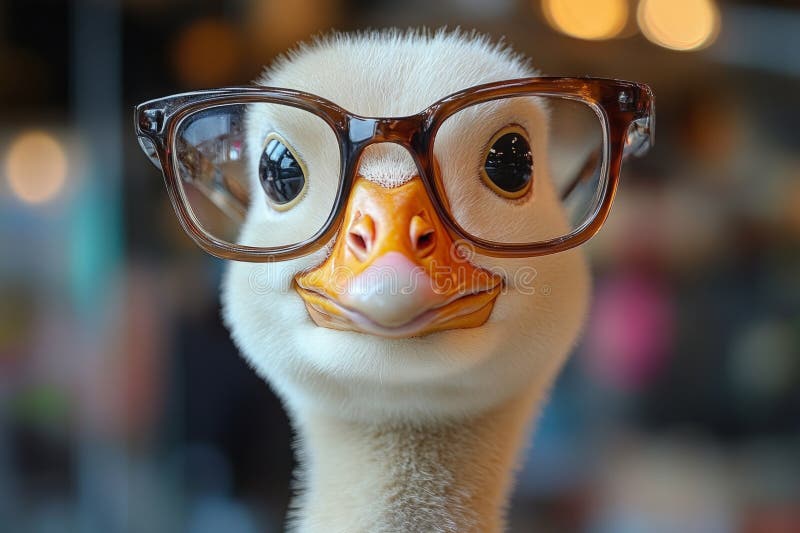 Smart Young Goose Wearing Eyeglasses Posing for Portrait Stock Photo ...