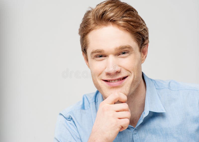 Smart Young Man Posing To Camera Stock Photo - Image of portrait ...