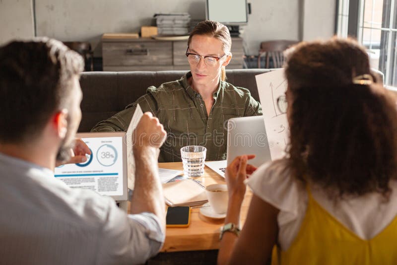 Smart Young Team Working Together on the Project Stock Image - Image of ...