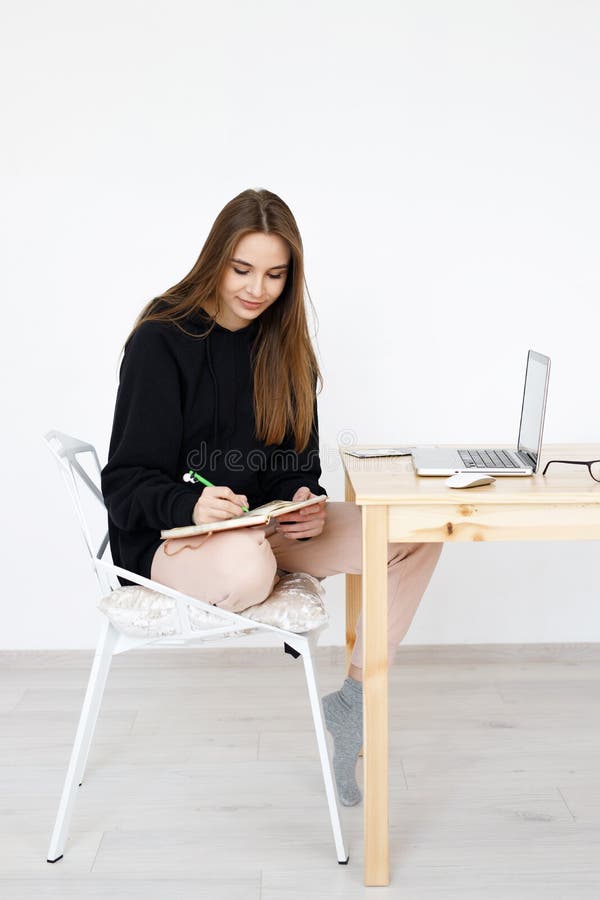 Smart Young Woman Happy with Language Learning during Online Courses ...