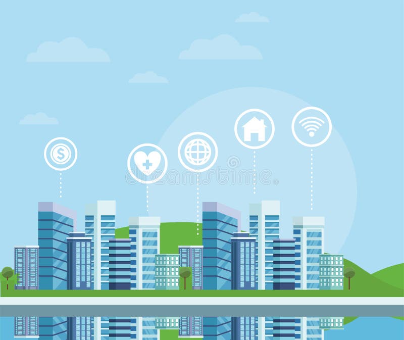 Smartcity and apps icons stock vector. Illustration of vector - 239369591