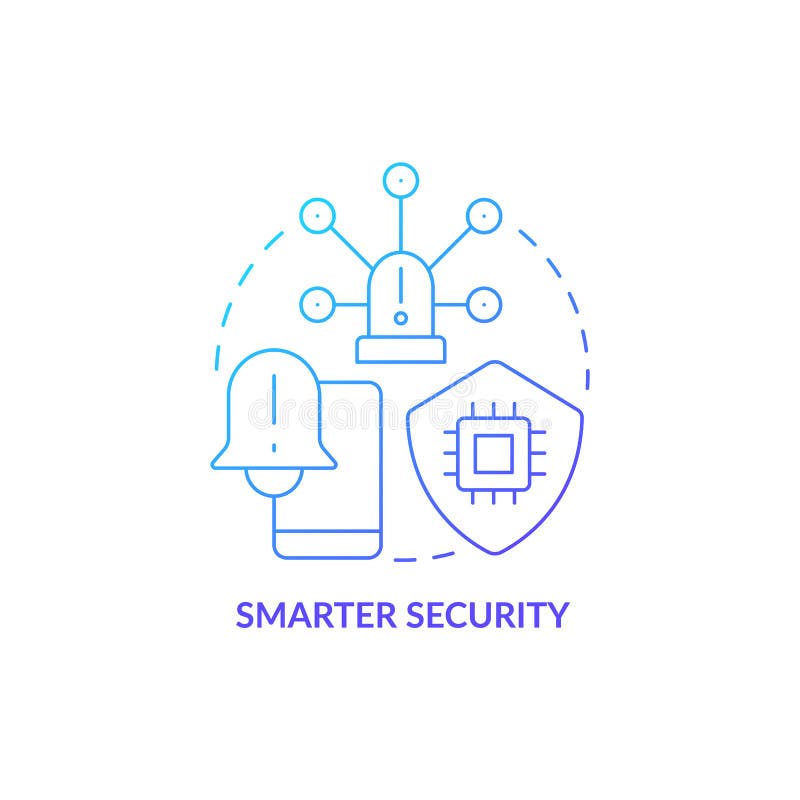 Smarter Security Blue Gradient Concept Icon Stock Vector - Illustration ...