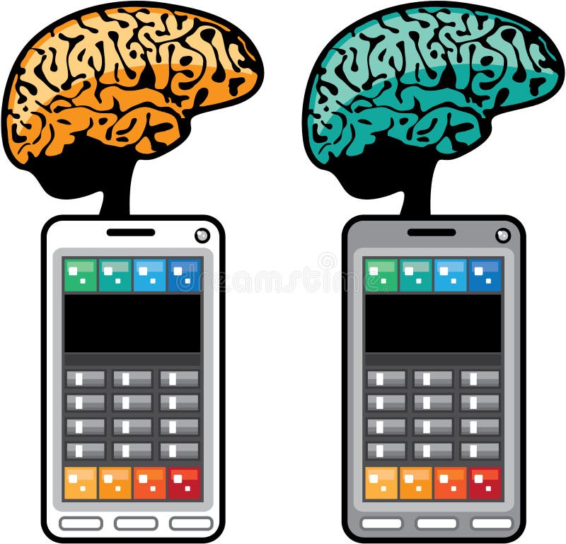 Smartest Phone Vector with a Brain Stock Vector - Illustration of ...