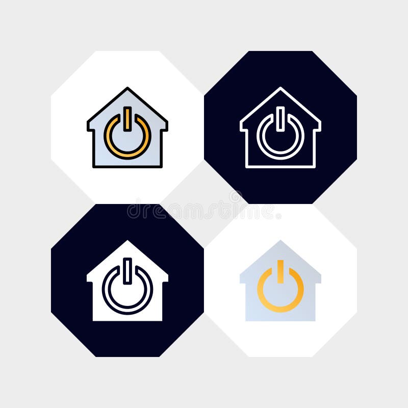 Smarthome Power Button Icon Logo Vector Illustration Stock Vector ...