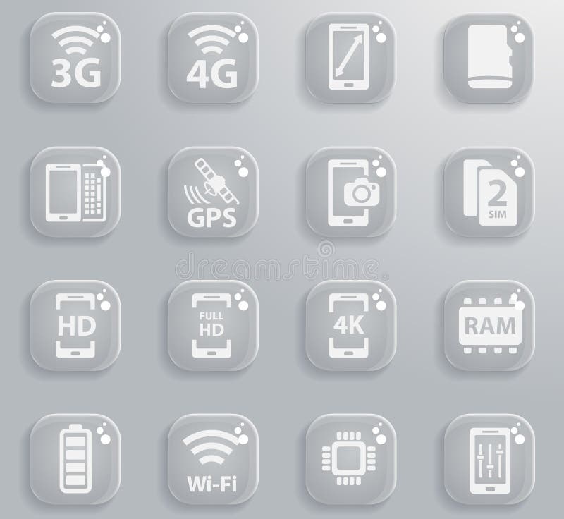 Smarthone Specs Simply Icons Stock Illustration - Illustration of smart ...