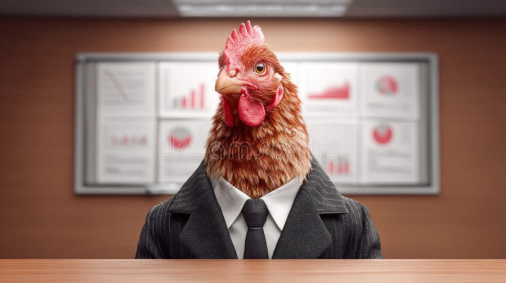 A Smartly Dressed Chicken in a Suit is Ready for Business in a ...