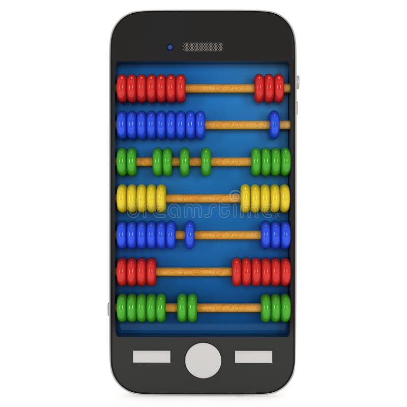 Smartphone with abacus stock illustration. Illustration of colorful ...