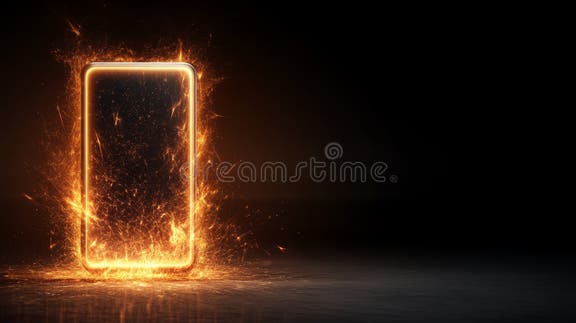 Smartphone Ablaze, Dramatic Visual of Mobile Device Engulfed in Flames ...