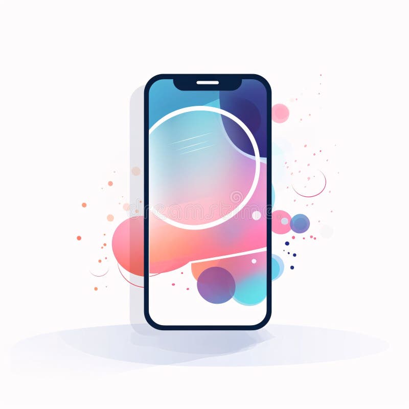 Smartphone with Abstract Colorful Background. Vector Illustration Stock ...