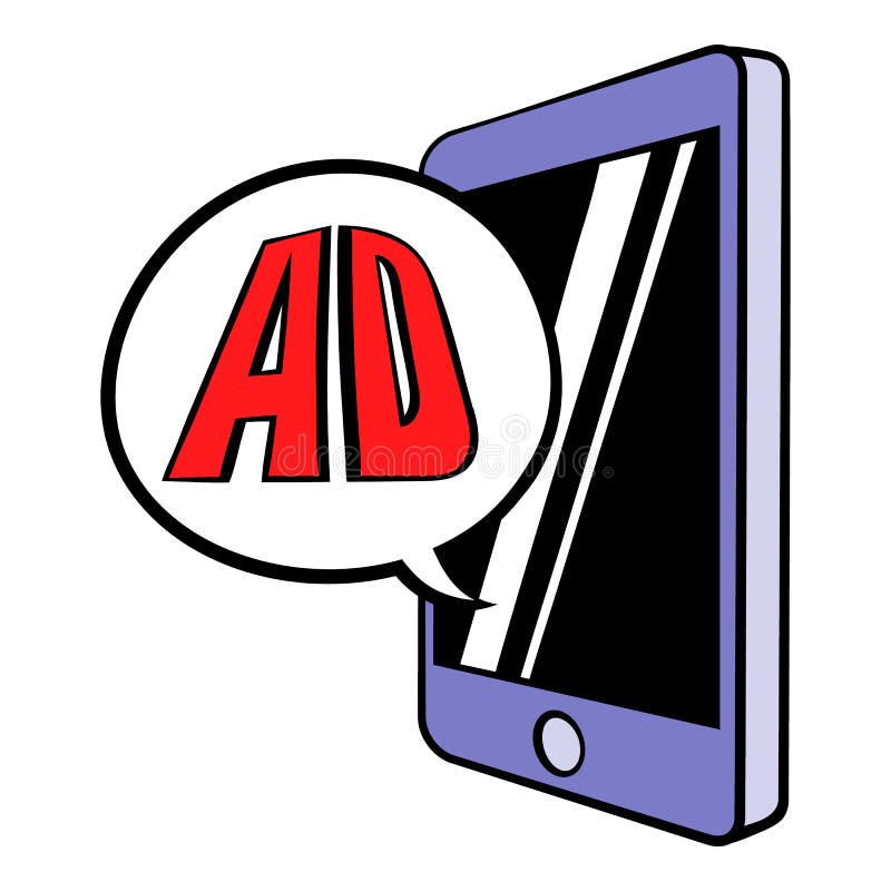 Smartphone with AD Letters on the Screen Icon Stock Vector ...
