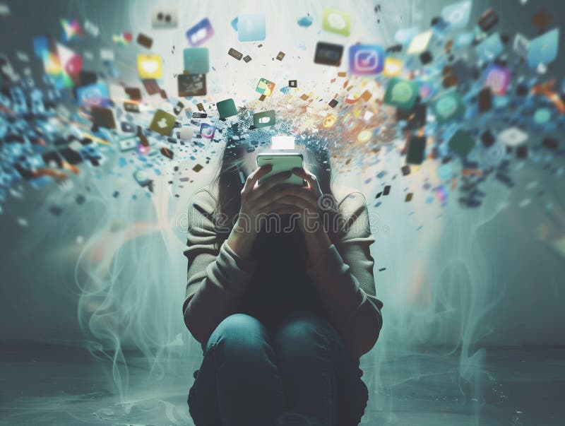 Smartphone Addiction Concept Stock Illustration - Illustration of ...