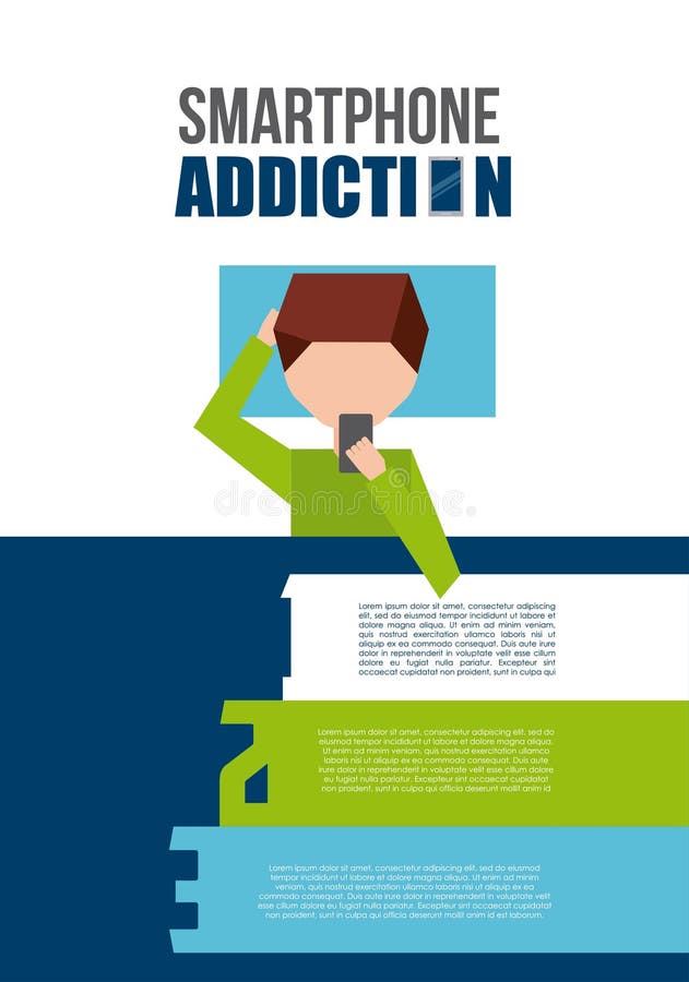 Smartphone Addiction Design Stock Vector - Illustration of internet ...