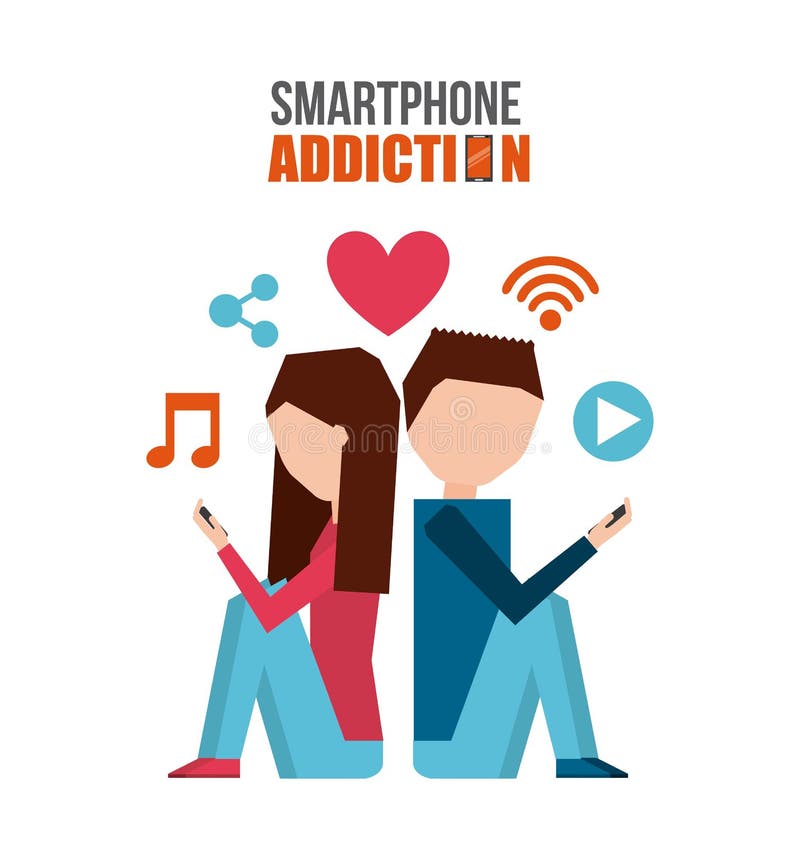 Smartphone Addiction Design Stock Vector - Illustration of life ...