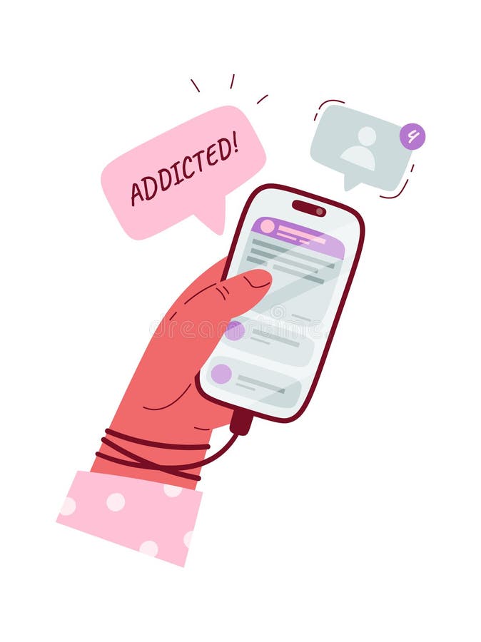 Smartphone Addiction Illustration Stock Vector - Illustration of ...