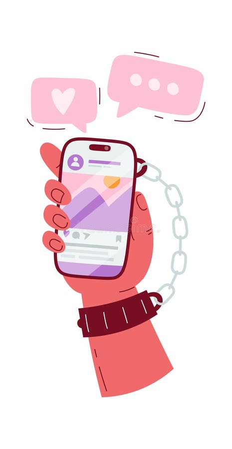Smartphone Addiction Illustration Stock Vector - Illustration of ...