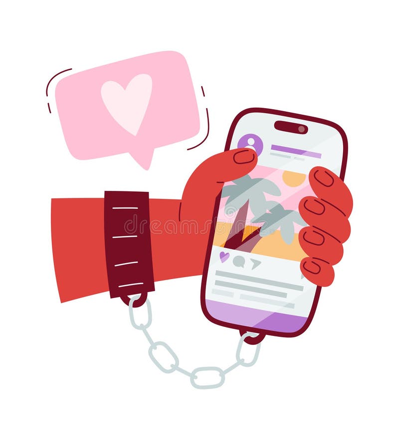 Smartphone Addiction Illustration Stock Vector - Illustration of ...