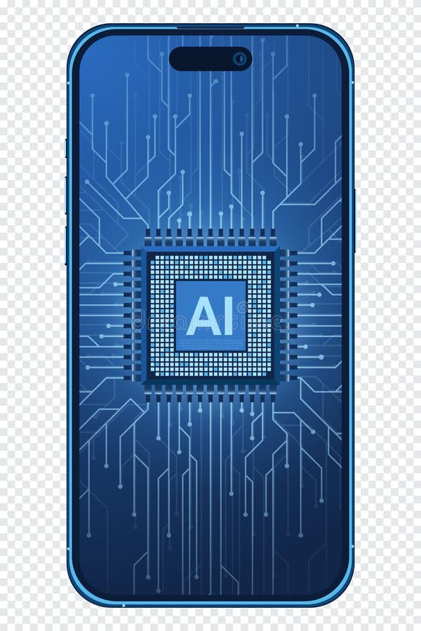 Smartphone with AI. Artificial Intelligence and Smartphone Concept ...