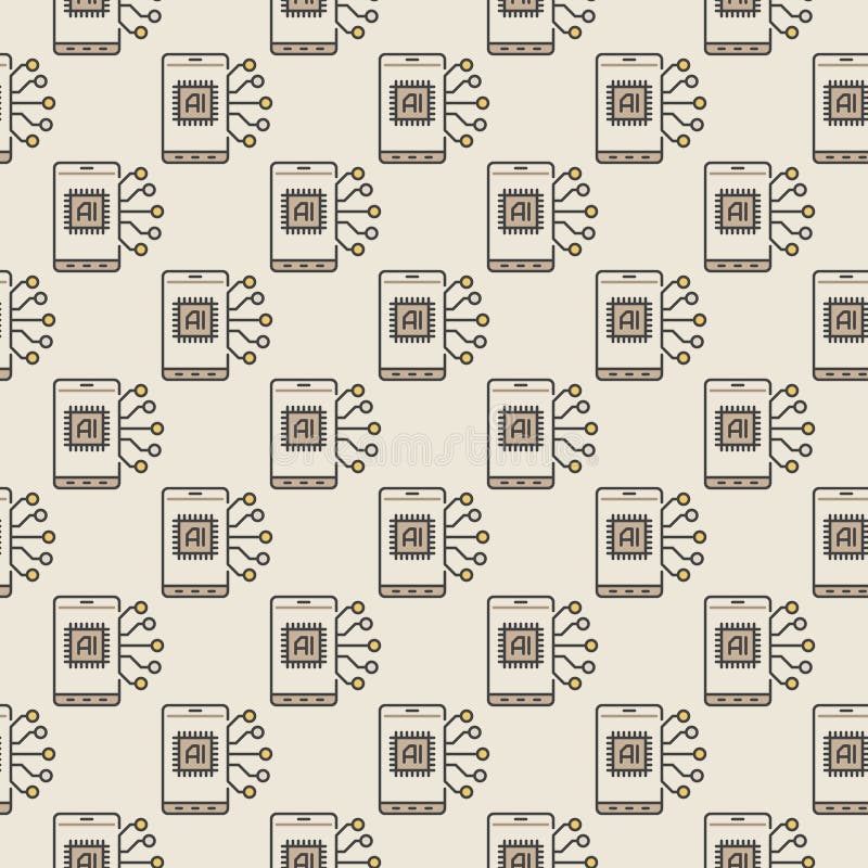 Smartphone with AI Chip Vector Artificial Intelligence Phone Colored ...