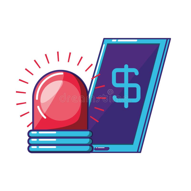 Smartphone with Alarm Light Stock Vector - Illustration of phone ...