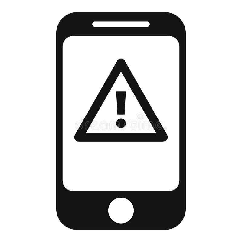 Smartphone Alert Icon Simple Vector. Virus Error Stock Illustration ...