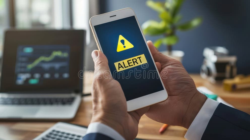 The Smartphone with Alert Message.AI Generated Image Stock Photo ...